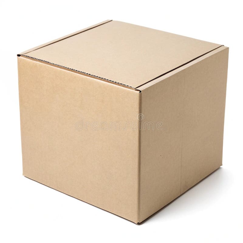 Single Closed Cardboard Box Isolated Stock Illustration - Illustration ...