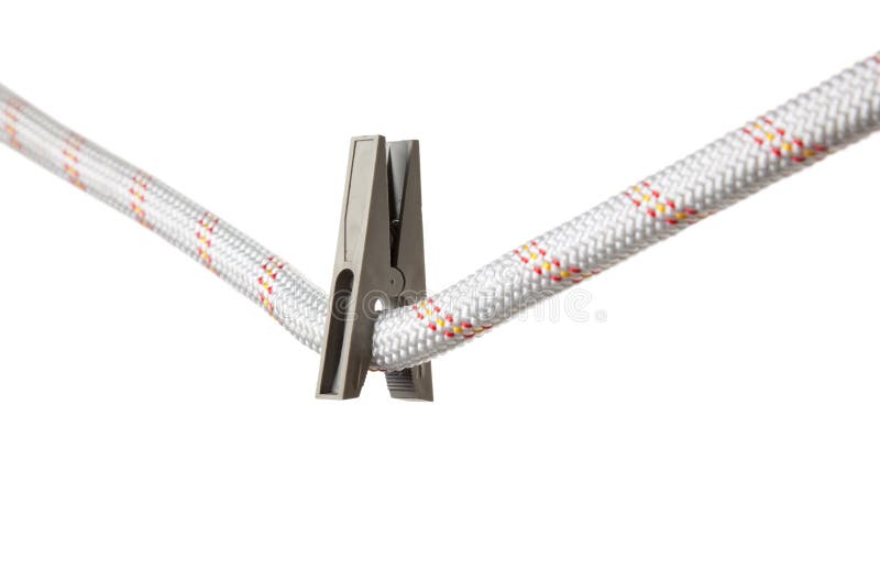 Single Clothes Peg and Strong Rope Stock Photo - Image of clamp ...
