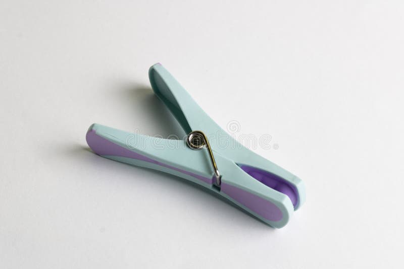 Single Clothespin Isolated on a White Background Stock Photo - Image of ...