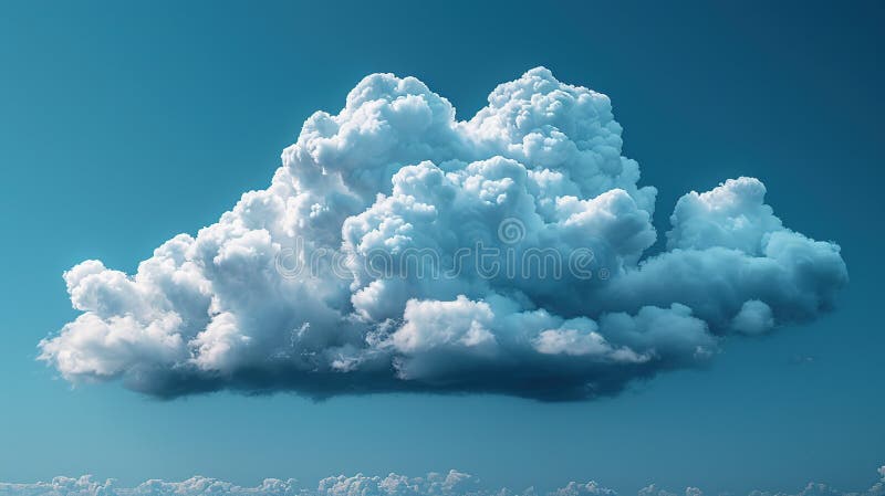 A Single Cloud Against a Blue Sky Stock Illustration - Illustration of ...