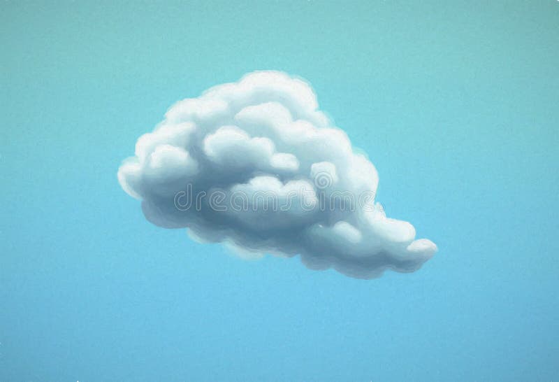 Single Cloud on a Blue Sky. Stock Illustration - Illustration of single ...