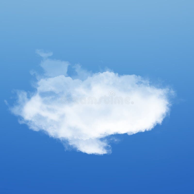 Single Cloud 3D Illustration Stock Illustration - Illustration of ...