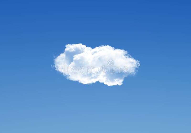 Single Cloud in the Deep Blue Gradient Sky, Natural Background Stock ...