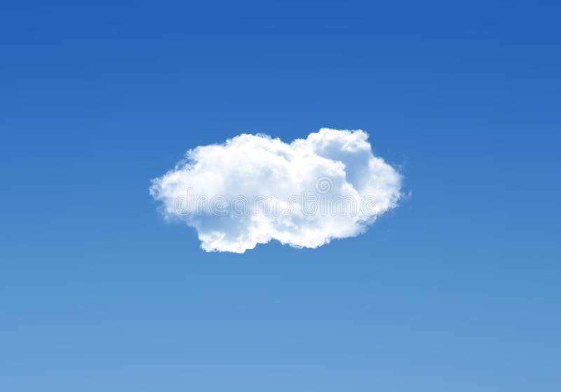 Single Cloud in the Deep Blue Gradient Sky, Natural Background Stock ...