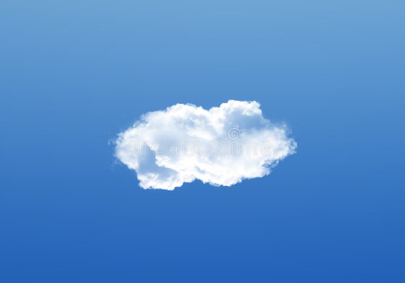 Single Cloud in the Deep Blue Gradient Sky, Natural Background Stock ...