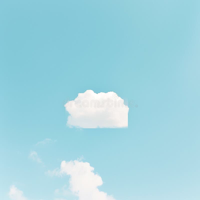 A Single Cloud Floating in the Sky Stock Illustration - Illustration of ...