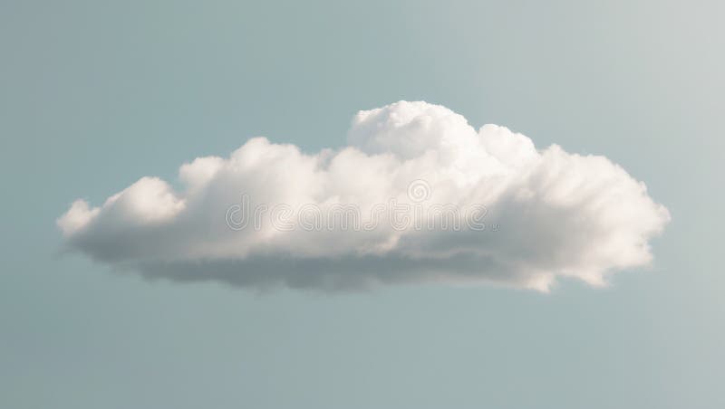 A Single Cloud Formation on a Pastel Blue Background. Stock Image ...