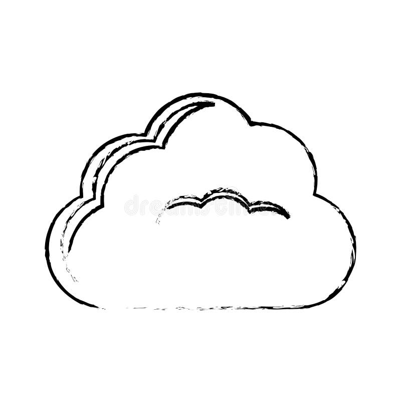 Single Cloud Icon Image Sketch Line Stock Illustration - Illustration ...