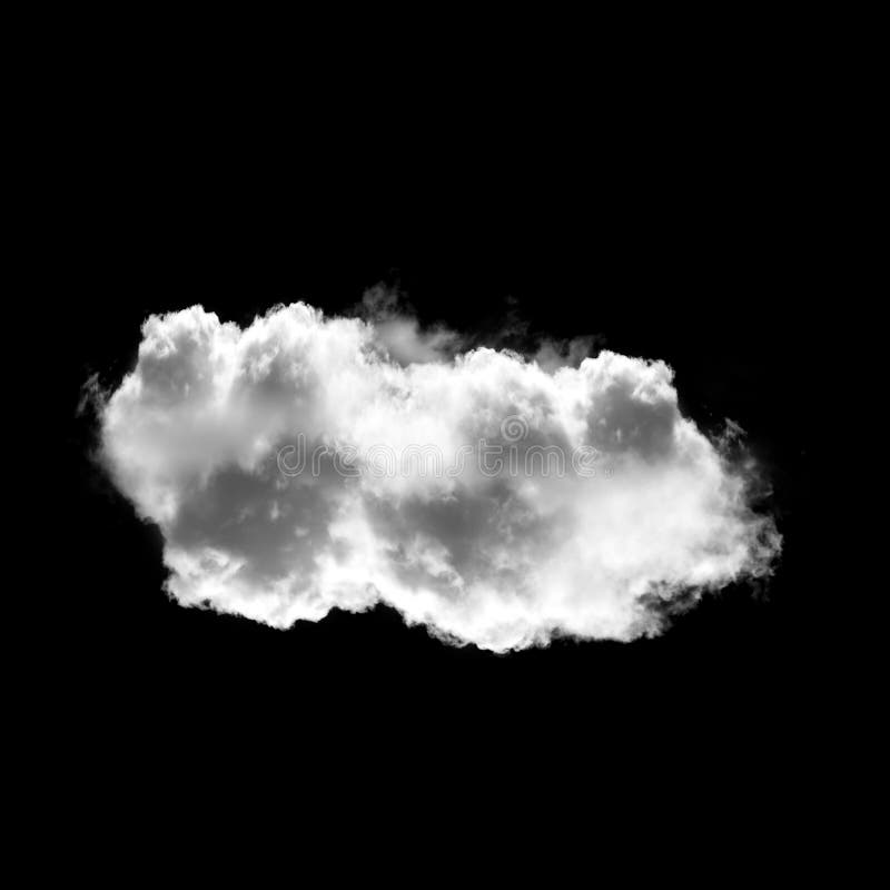 Single Cloud Isolated Over Black Background, 3D Illustration Stock ...
