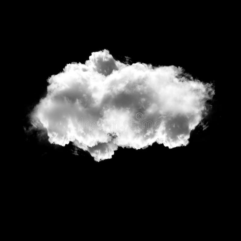 Single Cloud Over Black Background Stock Illustration - Illustration of ...