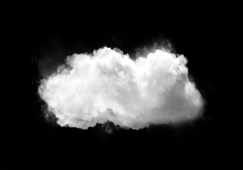 Single Cloud Isolated Over Black Background Stock Illustration ...