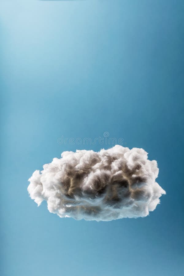 Single Cloud Isolated Over Deep Blue Sky Background Stock Image - Image ...