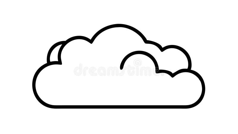Single Cloud Outline Icon for Weather Graphic, Vector Design Generative ...