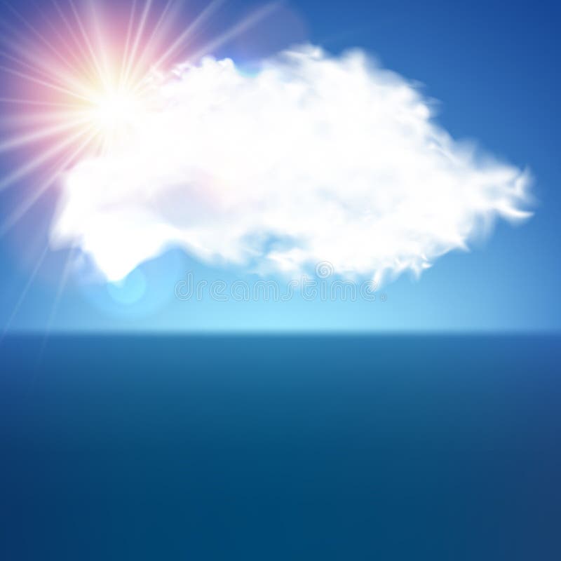 Single cloud over blue. stock vector. Illustration of design - 89608219