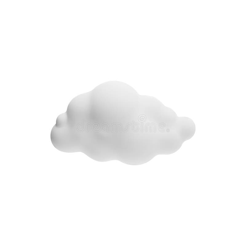 Single Cloud or White Vapor Realistic Vector Illustration on White ...