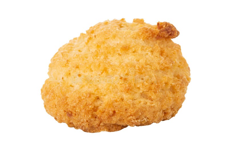 Single Coconut Cookie Isolated on White Stock Photo - Image of isolated ...