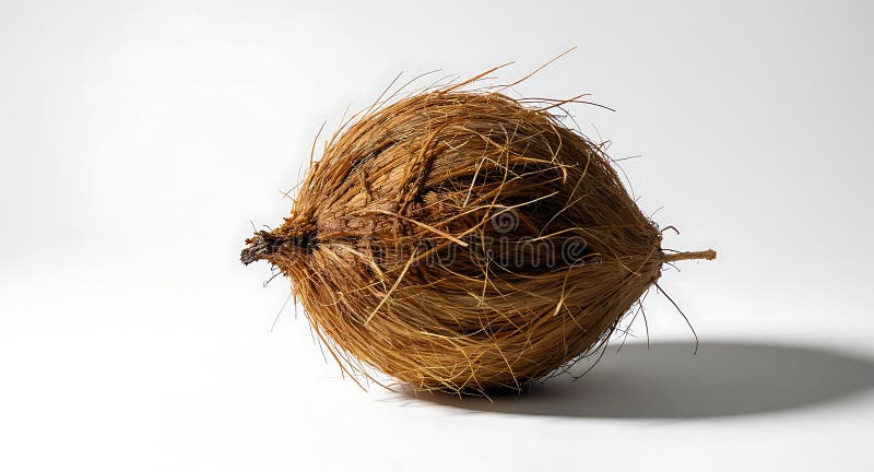 Single Coconut on White Background Stock Image - Image of nutrition ...