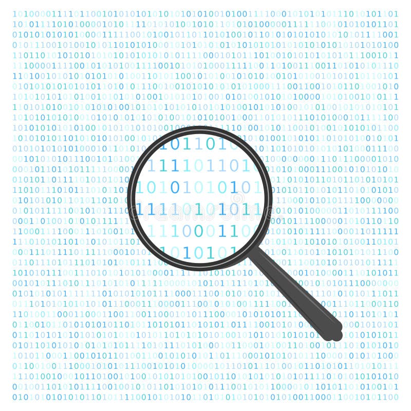 Single Code Under a Magnifying Glass Stock Vector - Illustration of ...