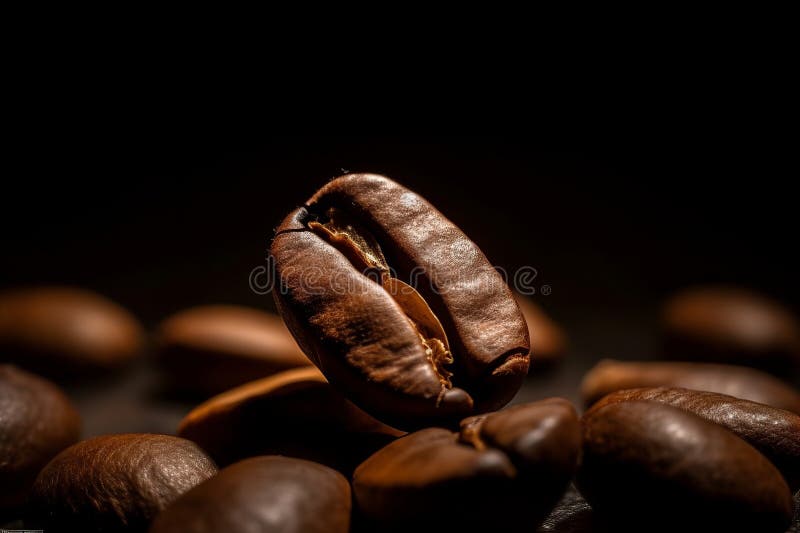 A Single Coffee Bean Roasted Brown Bean Texture Generative AI Stock ...