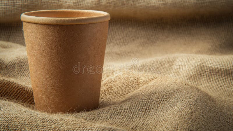 Single Coffee Cup Made from Recycled Materials, Placed Upright Stock ...