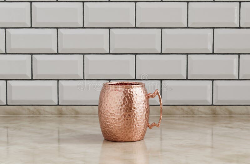 Single Coffee Mug on a Front View Kitchen Counter Top with Faience ...