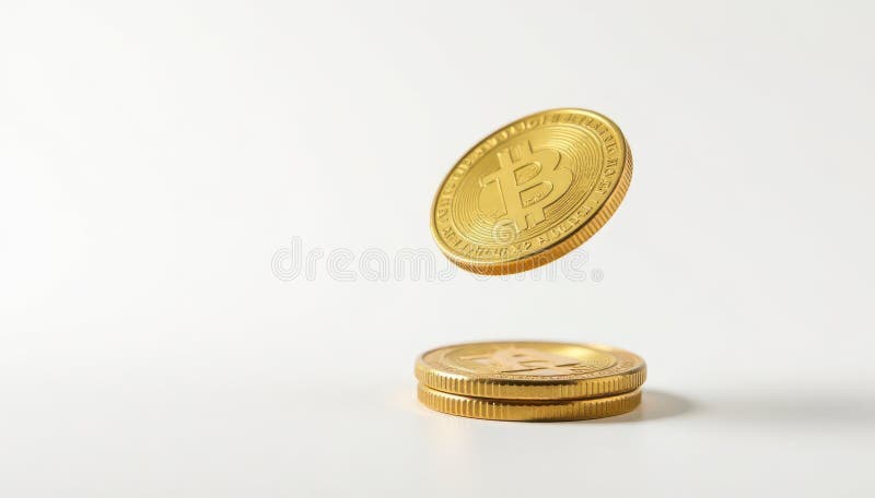 A Single Coin Flipped Mid Air, Isolated on White , Studio Shot, Flip ...