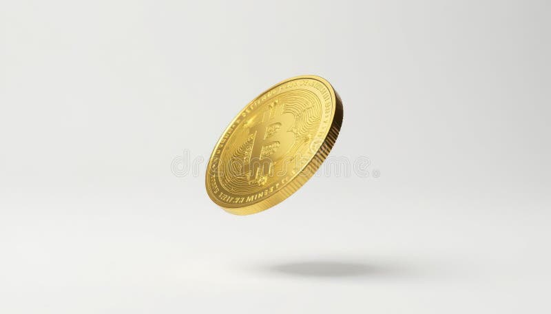 A Single Coin Flips in Mid Air, Isolated on White , Motion, Closeup ...