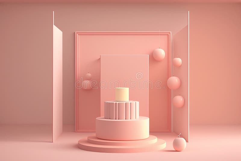 Single Color Cake. Minimalism. Generated by AI Technology. Stock ...