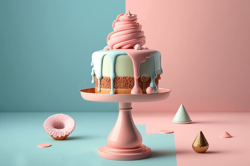 Single Color Cake. Minimalism. Generated by AI Technology. Stock ...