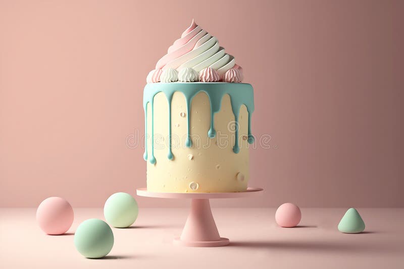 Single Color Cake. Minimalism. Generated by AI Technology. Stock ...
