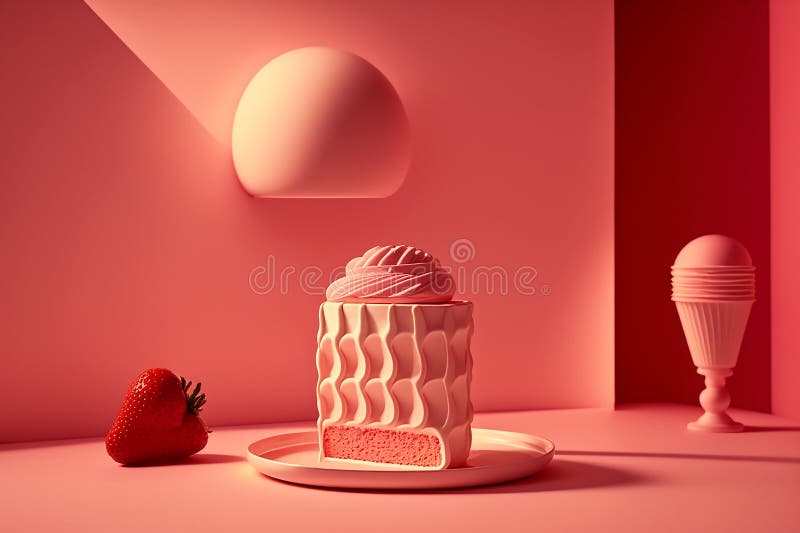 Single Color Cake. Minimalism. Generated by AI Technology. Stock ...