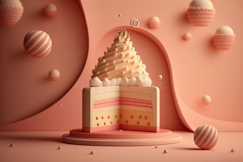 Single Color Cake. Minimalism. Generated by AI Technology. Stock ...