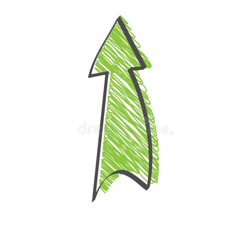 Single Color Shaded Arrow in the Doodle Style. Vector Drawing for ...