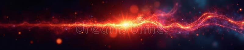 Single Colored Fire Beam Cuts through Black, Intense Glow , Effect ...