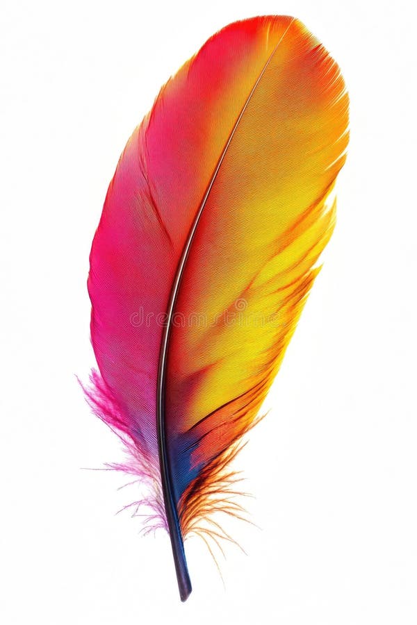 Colorful Feather White Background Stock Image - Image of branding ...