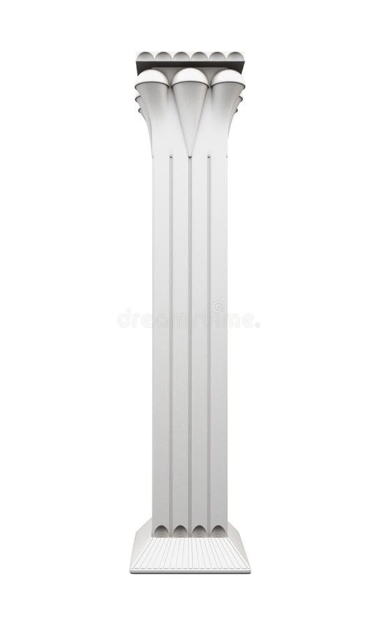 Single Column Isolated on White Background. 3d Rendering Stock ...
