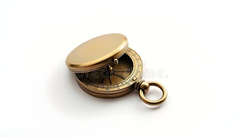 Single Compass Isolated Pure White Background Stock Illustration ...