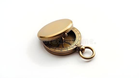 Single Compass Isolated Pure White Background Stock Illustration ...