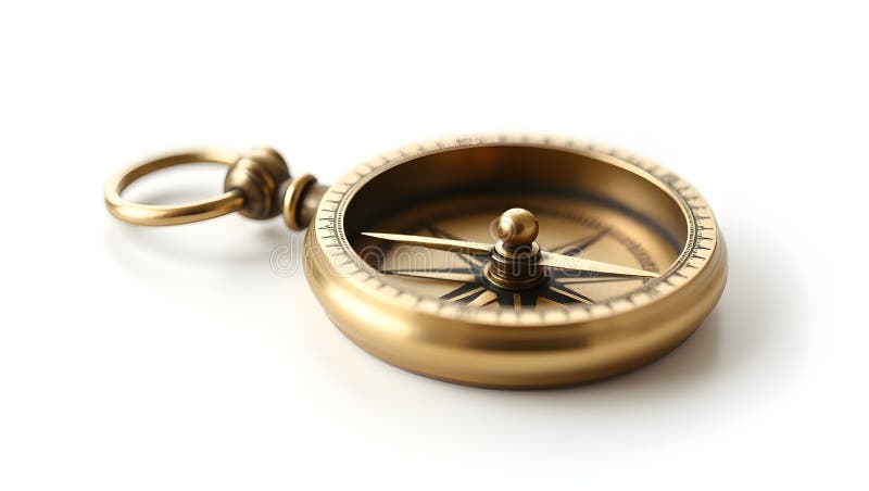 Single Compass Isolated Pure White Background Stock Illustration ...
