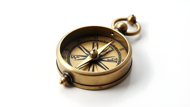 Single Compass Isolated Pure White Background Stock Illustration ...