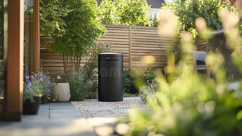 A Single Compost Bin Styled in a Modern Outdoor Garden with Subtle ...