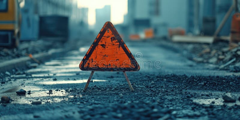 A Single Construction Cone Sitting on the Side of a Road, Often Used ...