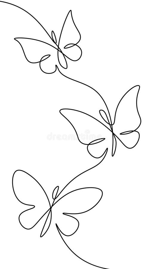Single Continuous Line Art Butterfly. Nature Beauty Organic Cosmetics ...