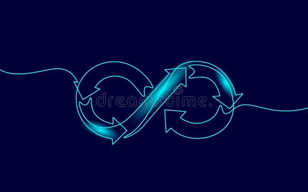 Single Continuous Line Art Devops Agile Concept. Infinity Symbol Team ...