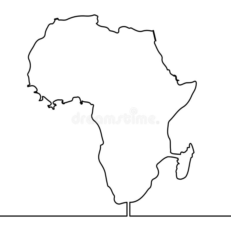 Single Continuous Line Art Map of Africa Vector Stock Vector ... Single Continuous Line Art Map of Africa Vector Stock Vector ...