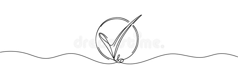 Continuous Line Check Mark Stock Illustrations – 908 Continuous Line ...