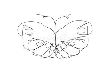 Two Hands Fingers Together Line Art Stock Illustrations – 59 Two Hands ...