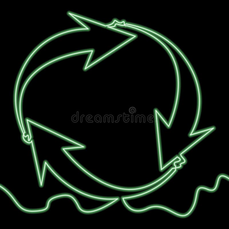 Single Continuous Line Cycle Arrows Neon Concept Stock Vector ...