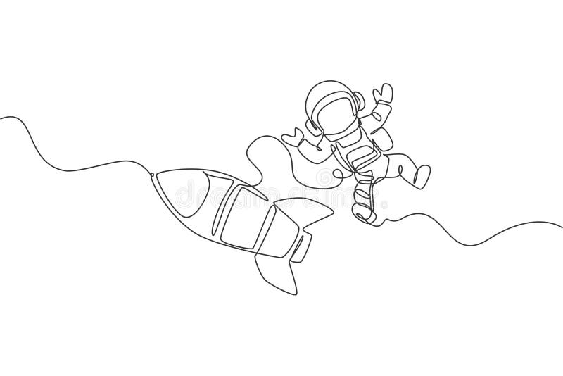 Single Line Drawing Rocket Stock Illustrations – 227 Single Line ...