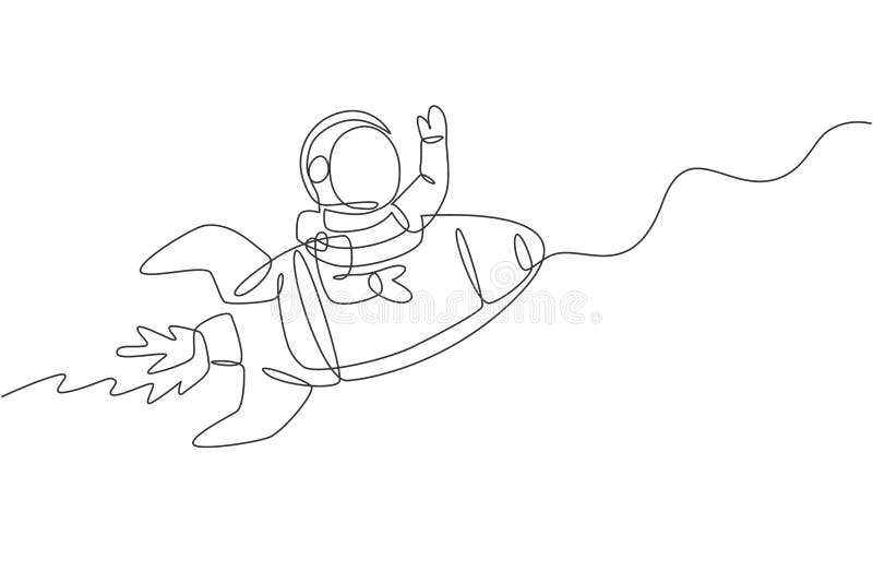 Single Line Drawing Rocket Stock Illustrations – 461 Single Line ...